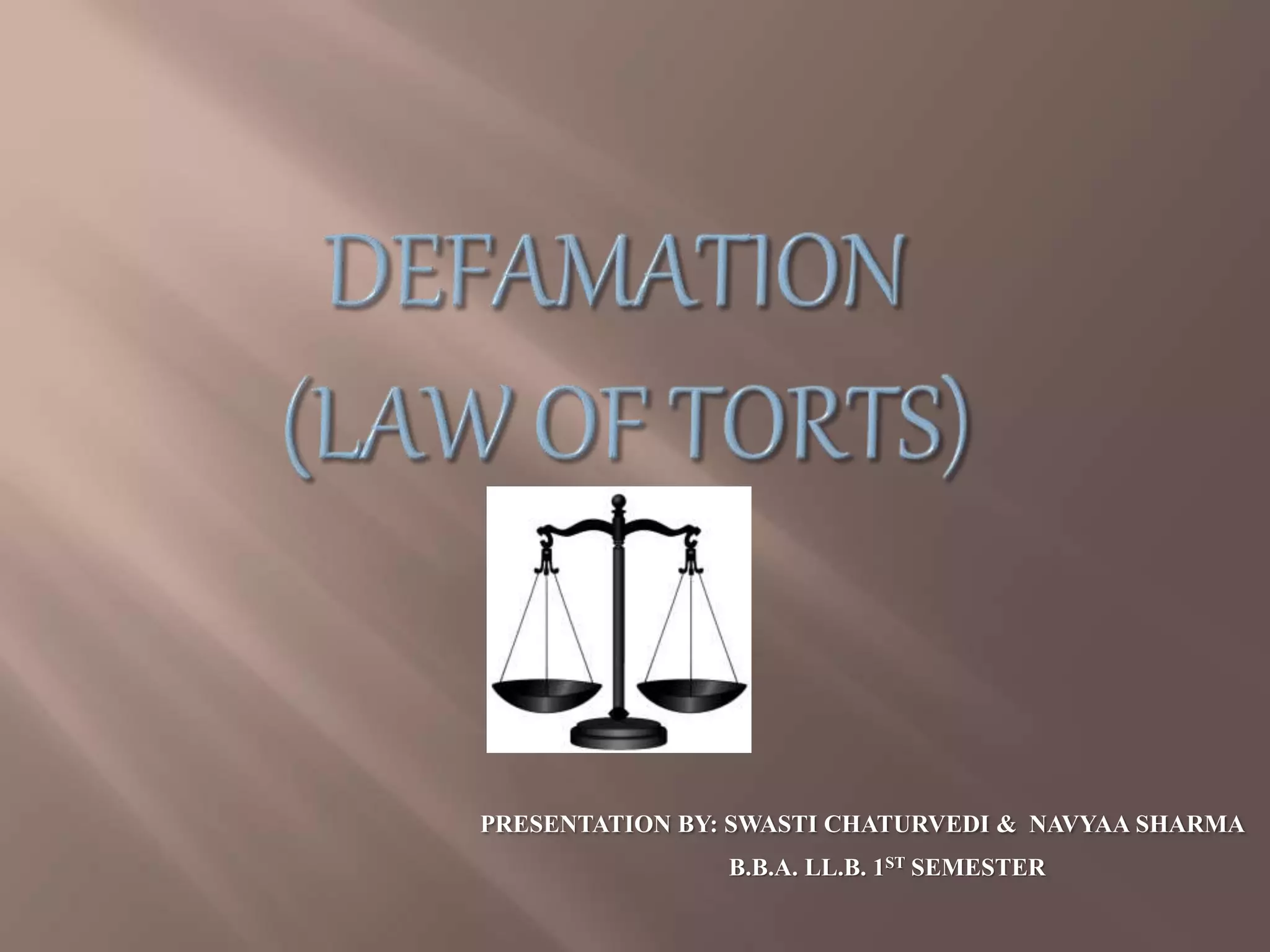 Defamation ppt | PPTX