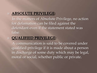 Defamation ppt | PPTX
