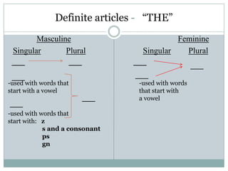 Definite Articles Notes & Practice | PPT