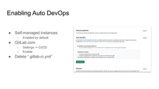 Default GitLab CI Pipeline - Auto DevOps | PPT