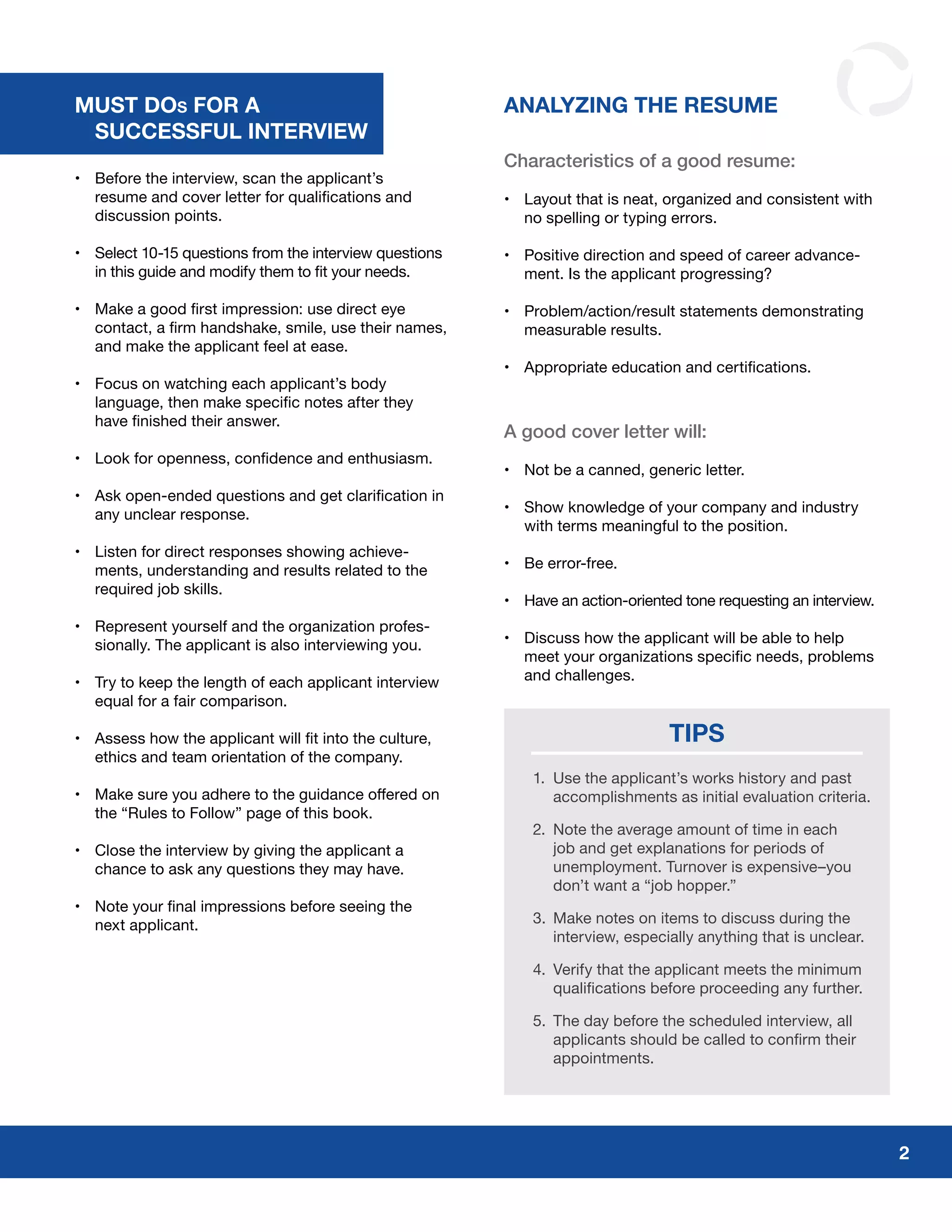 Small Business Owners Guide to Interviewing | PDF