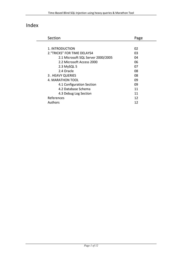 Time Based Blind Sql Injection Using Heavy Queries Pdf