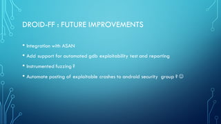 DEF CON 24 - Antonio Joseph - fuzzing android devices | PDF | Operating Systems | Computer ...