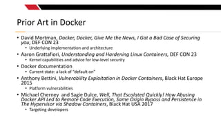 An Attacker Looks at Docker: Approaching Multi-Container Applications | PPT | Free Download