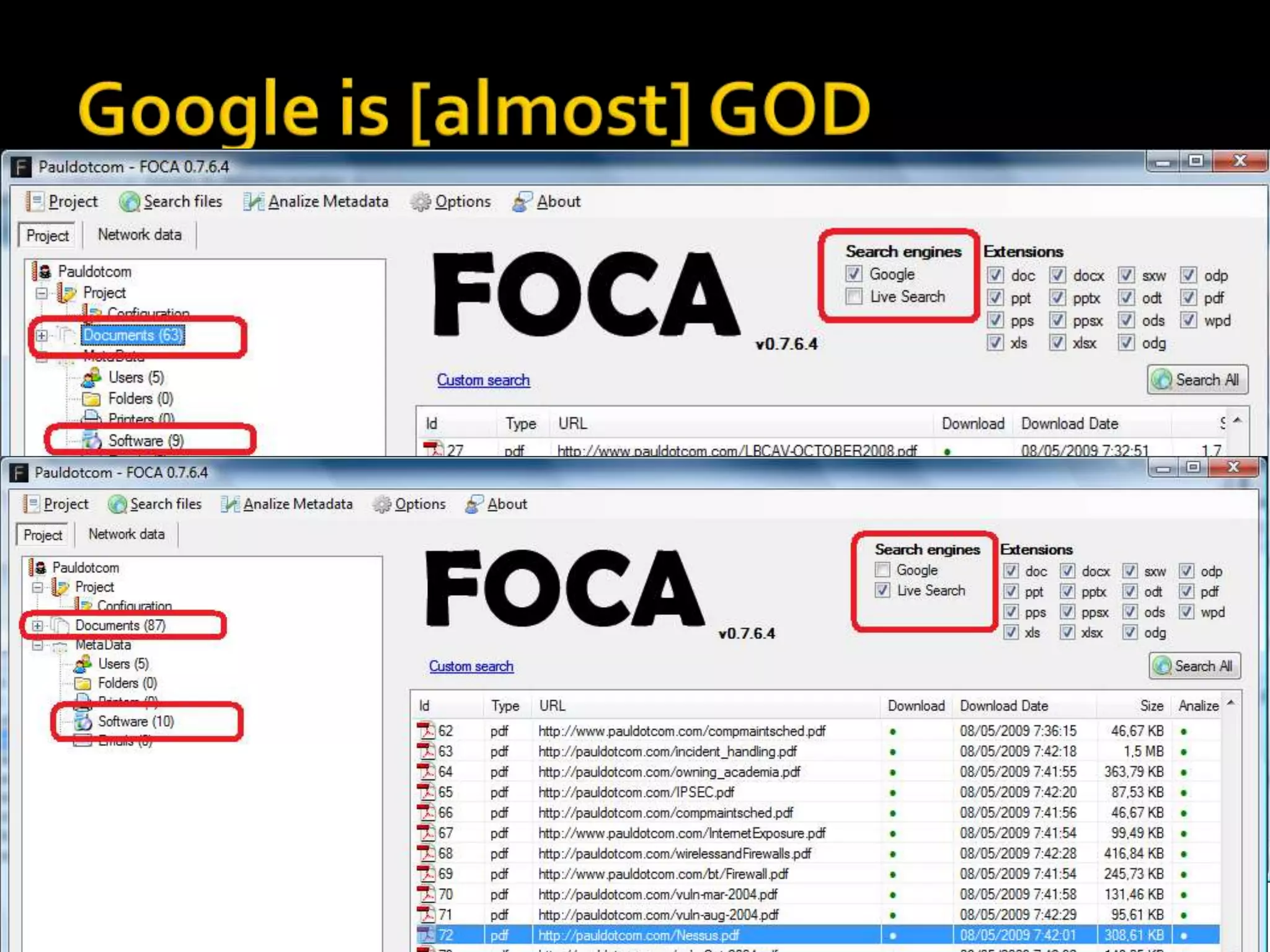 Defcon 17 Tactical Fingerprinting using Foca | PPTX