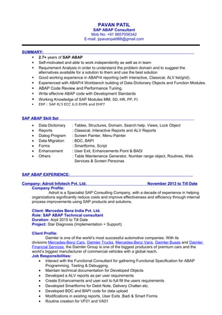 Pavan Patil Resume | DOC