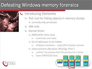 Defeating Windows memory forensics | PDF