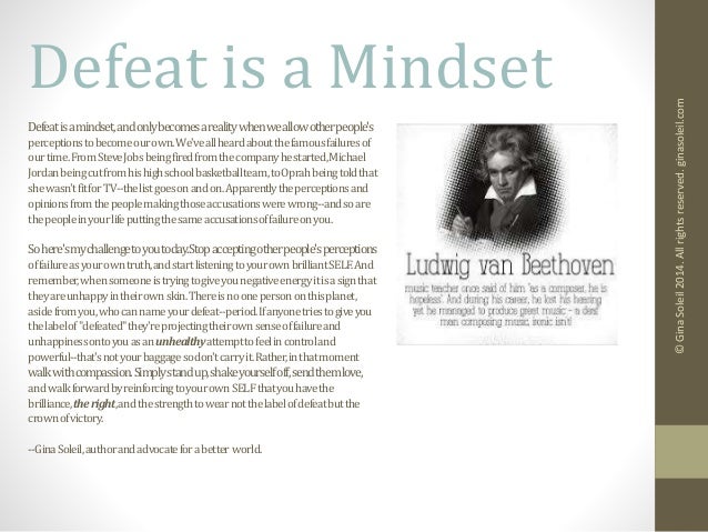 Defeat is a Mindset
