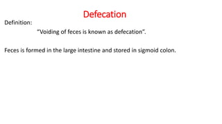 Defecation..( the guyton and hall physiology) | PPTX