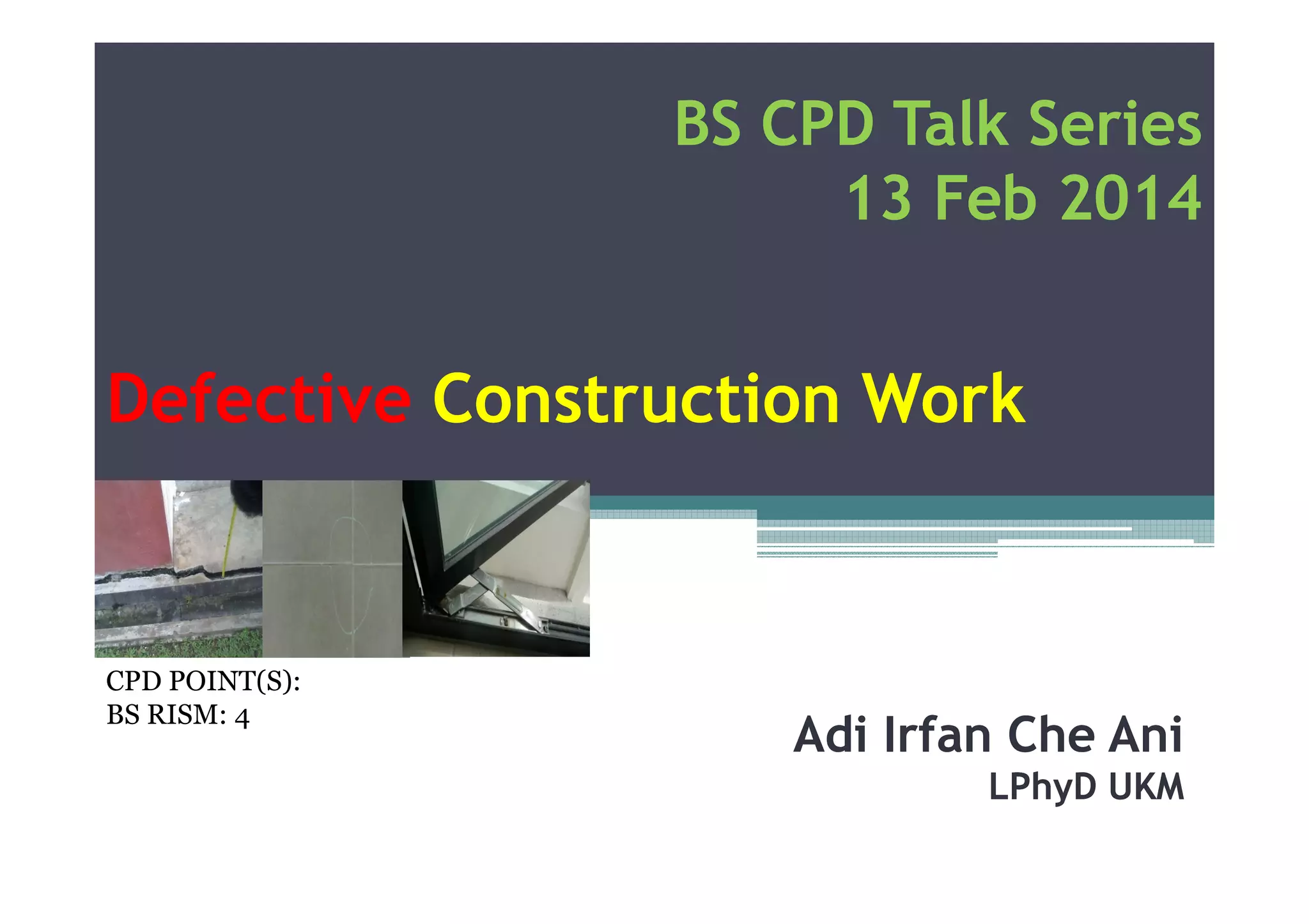 Defective Construction Work | PDF