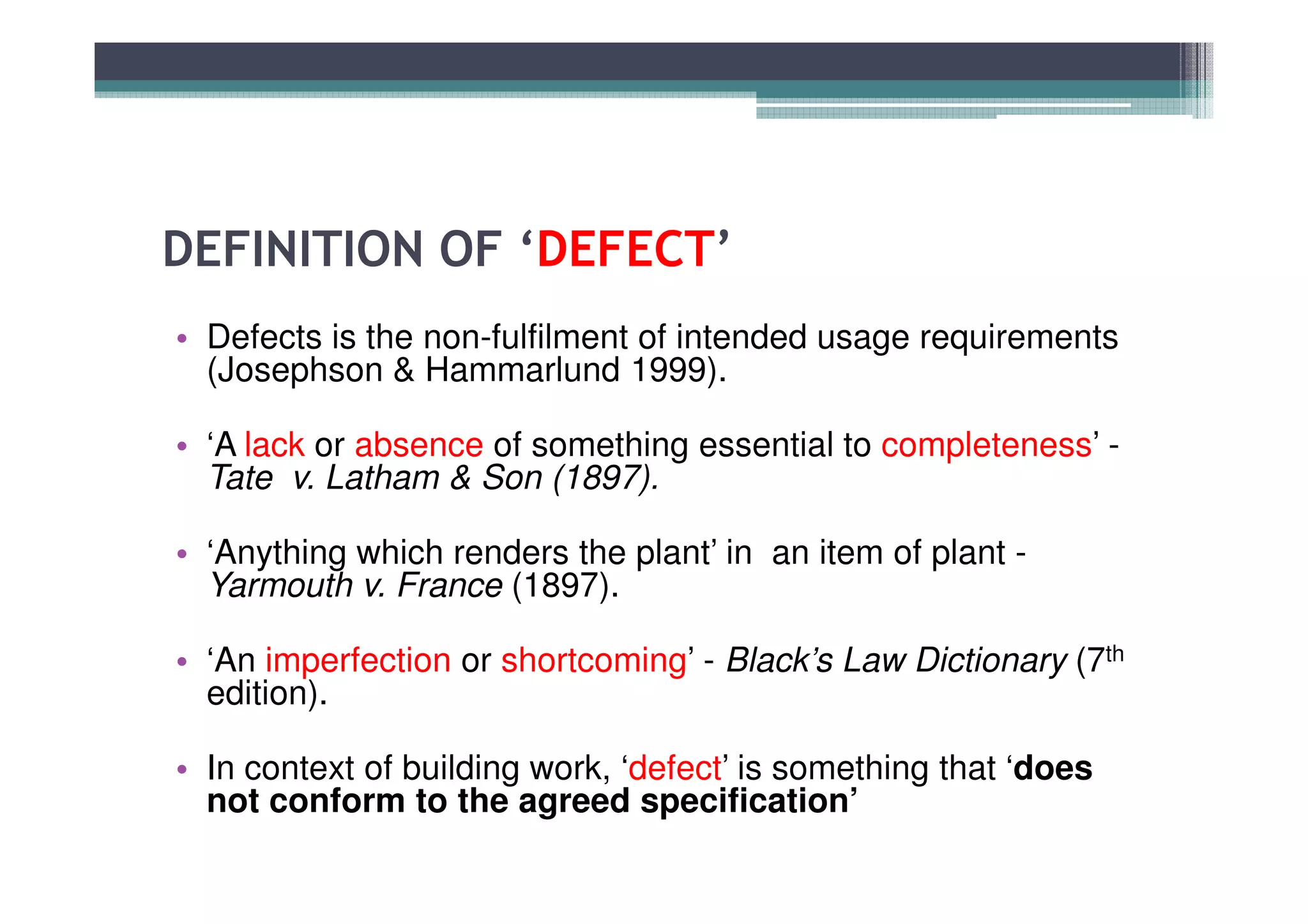 Defective Construction Work | PDF