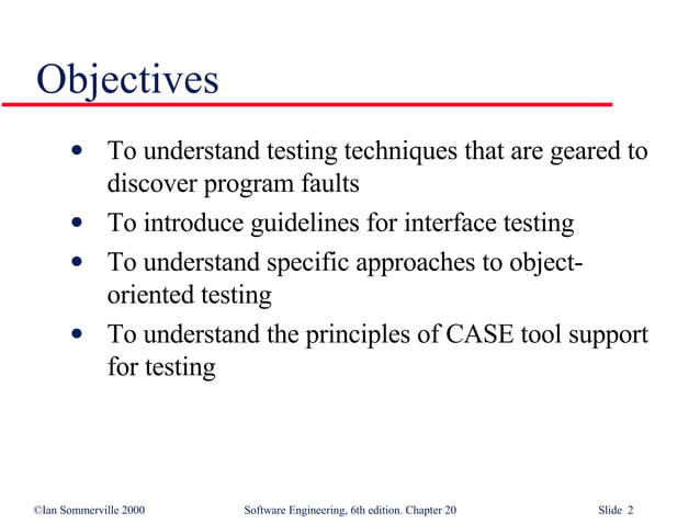 Defect Testing In Software Engineering Se20