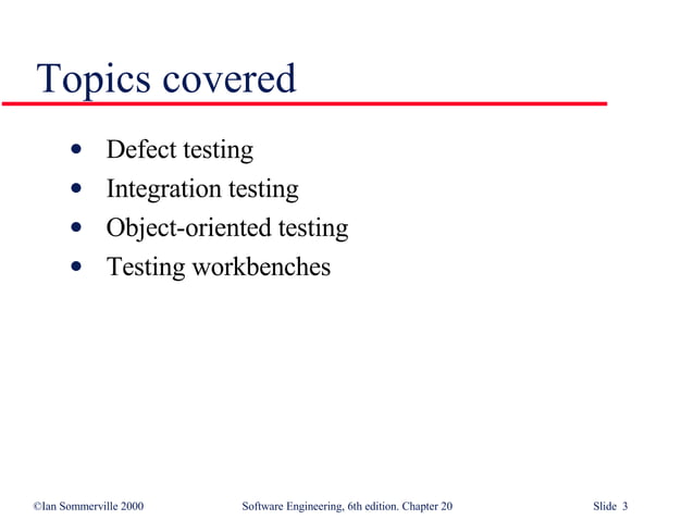 Defect Testing In Software Engineering Se20