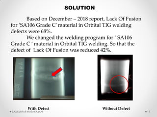 Defect Analysis Of Orbital Tig Welding | PDF