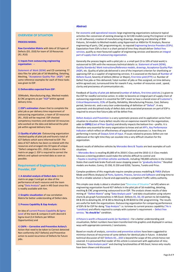 Defect Analysis And Prevention Data Mining And Visualization Of Defect Matrix