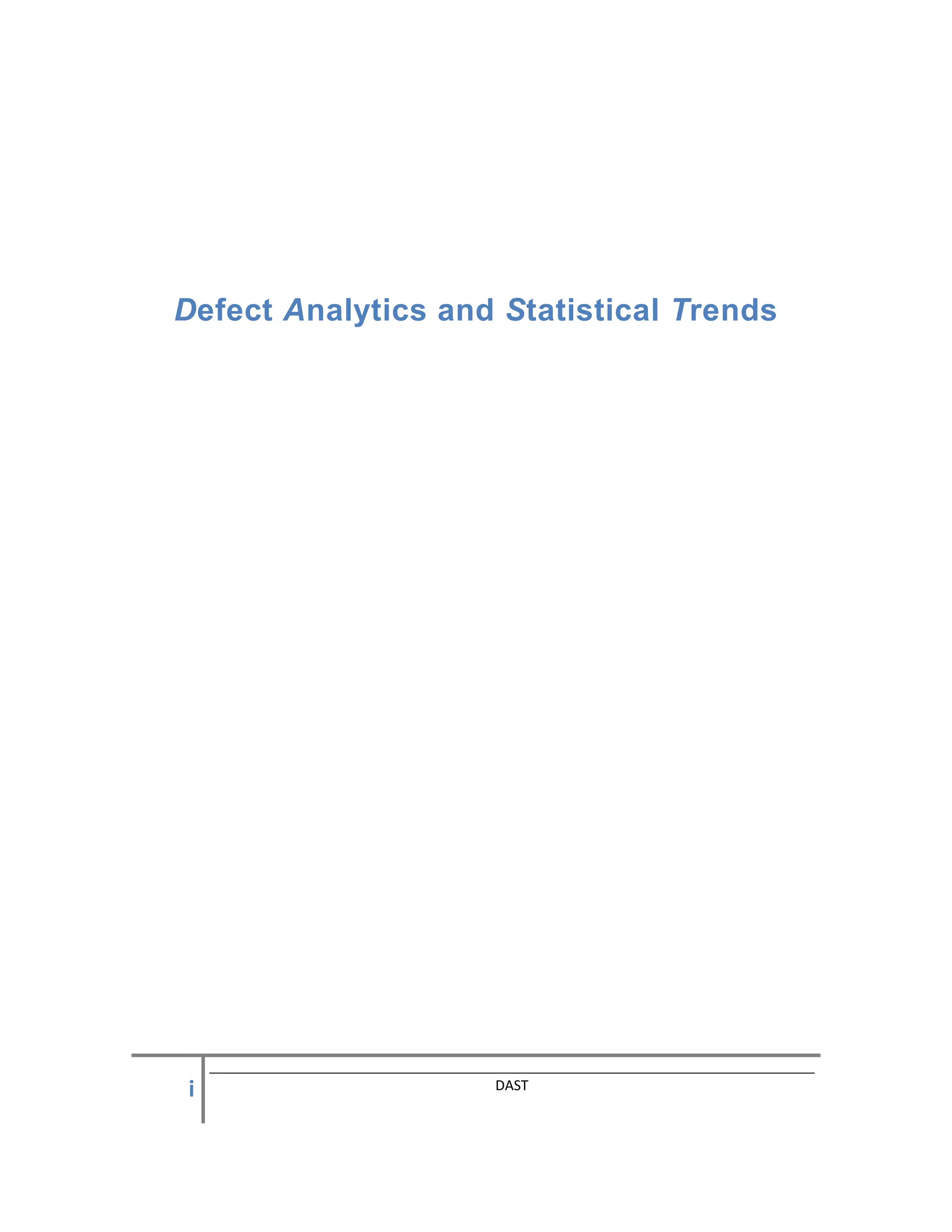 Defect Analytics & Statistical Trends | PDF