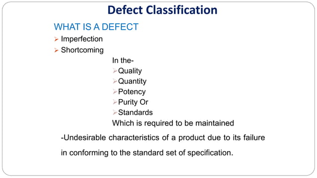 Defect clasification | PPTX