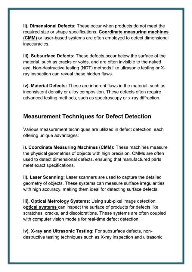 Defect Detection in Manufacturing - VIEW | PDF