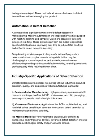 Defect Detection in Manufacturing - VIEW | PDF