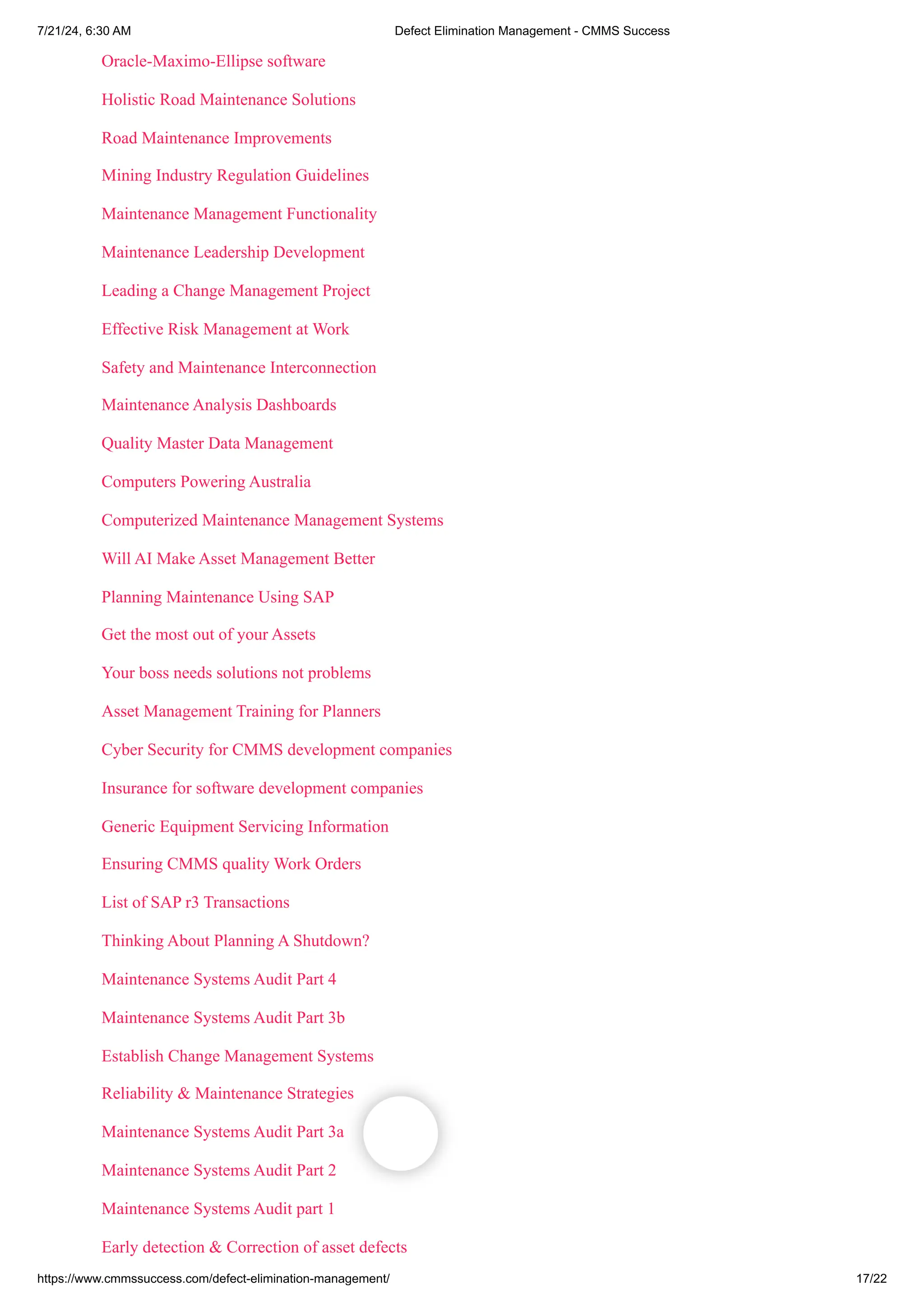 Defect Elimination Management - CMMS Success.pdf