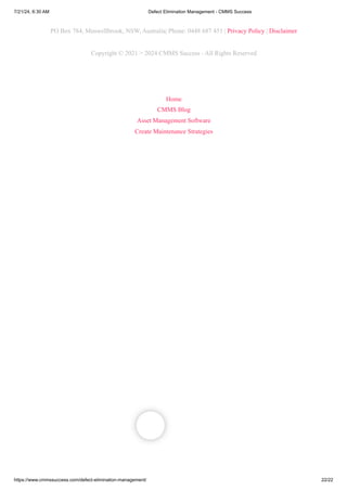 Defect Elimination Management - CMMS Success.pdf