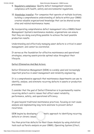 Defect Elimination Management - CMMS Success.pdf