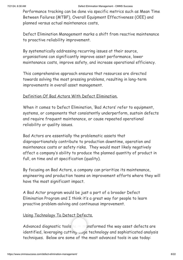 Defect Elimination Management - CMMS Success.pdf