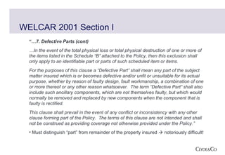 Defect exclusions | PPT