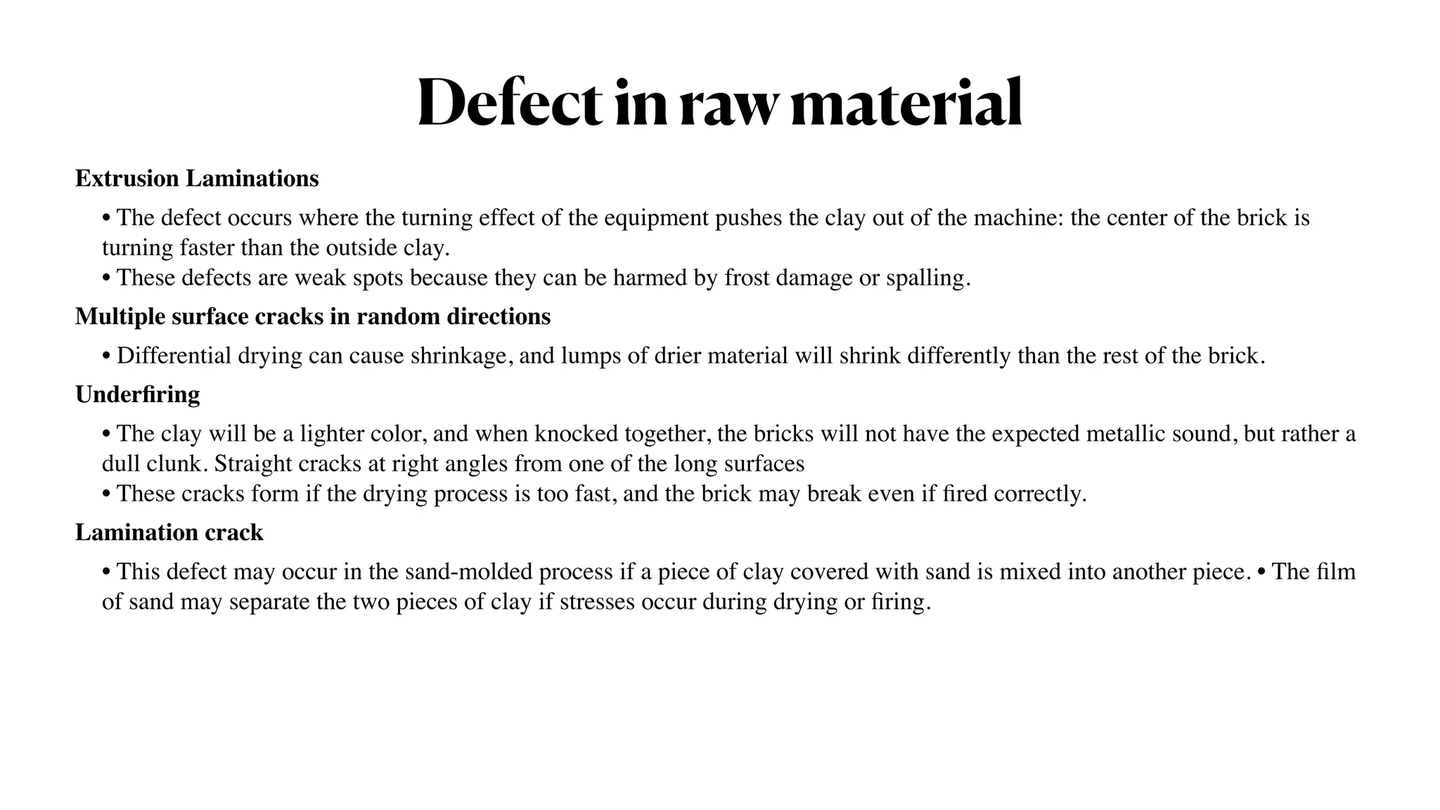 Defects in brick | PDF
