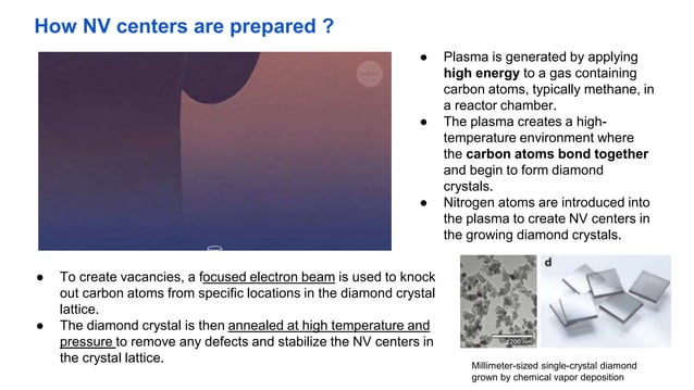 Defect in diamond- NV centers .pptx | Chemistry | Science