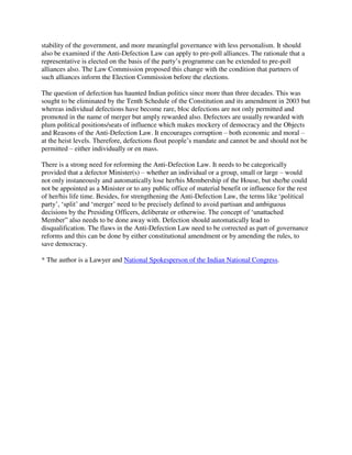 Defection and Constitutional Propriety | PDF