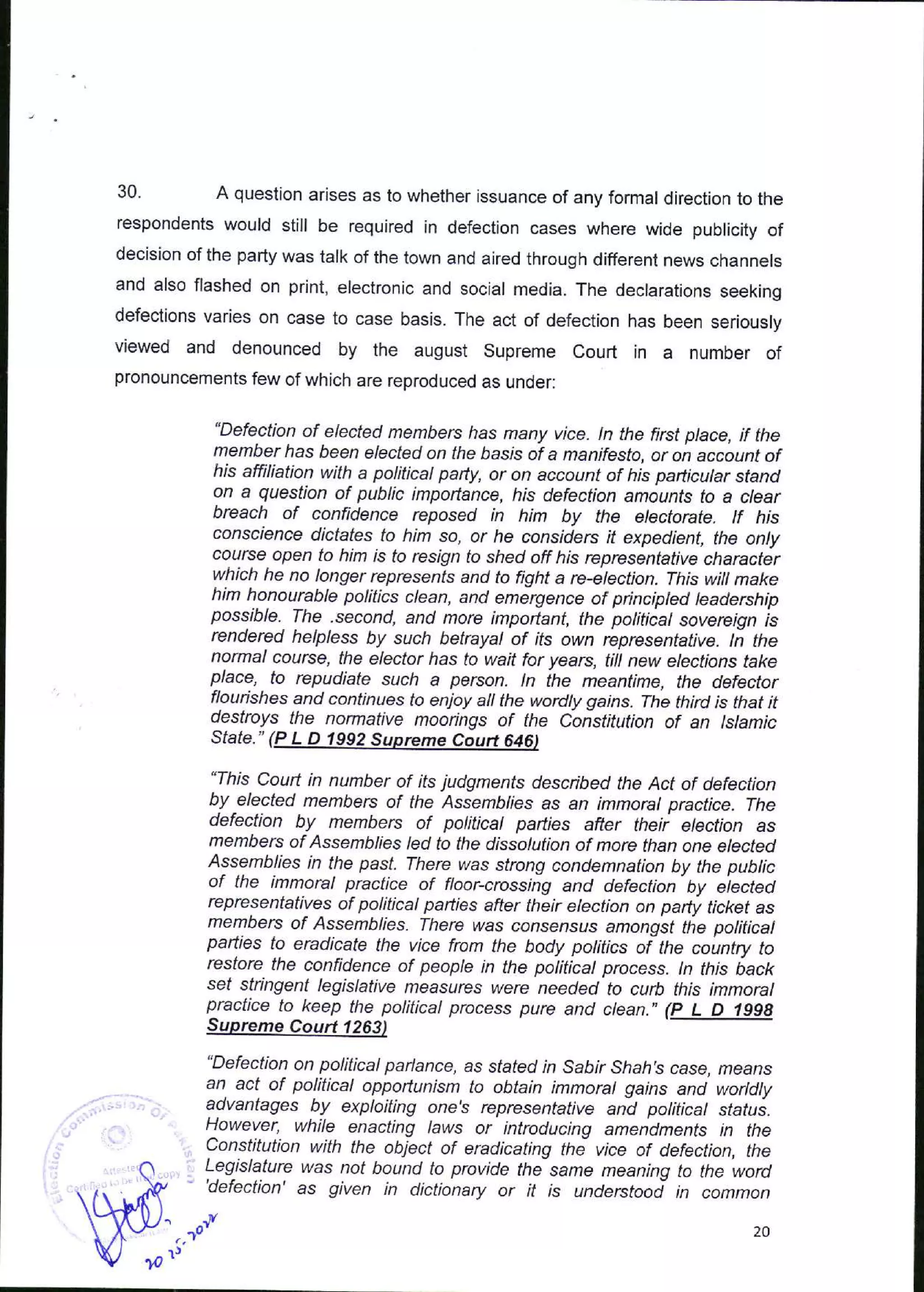 Defection order of the 25 MPAs of Punjab Assembly dated.pdf