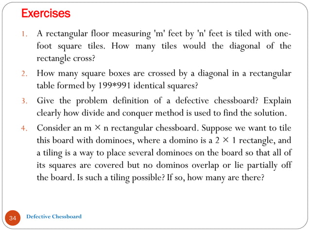 Defective-Chessboard using greedy method DAA | PPT