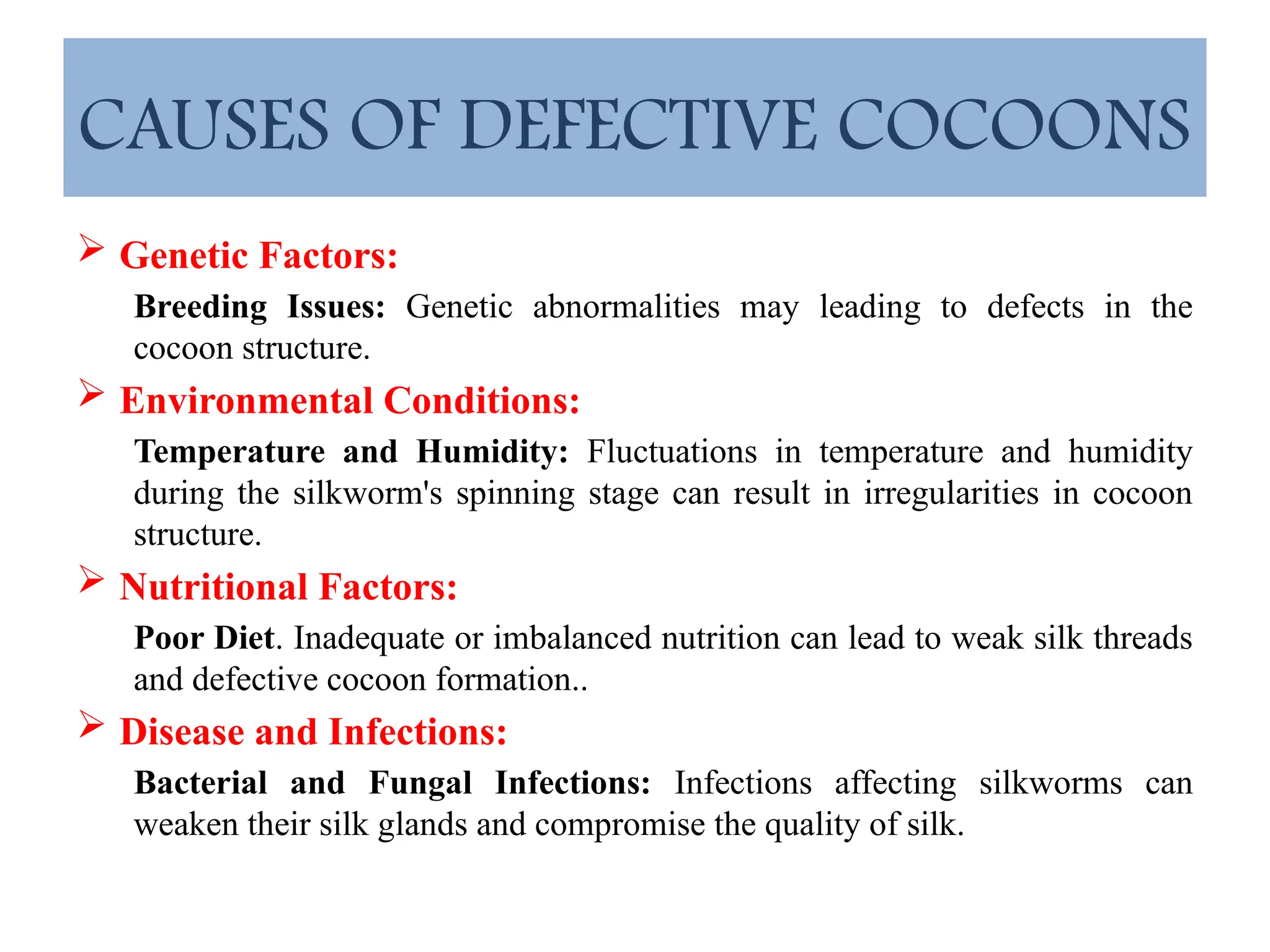 DEFECTIVE COCOON PPT.pptx sericulture core paper | PPTX