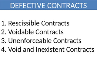DEFECTIVE CONTRACTS for Students purposes | PPT