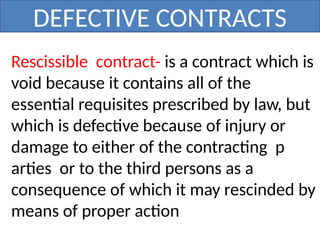 DEFECTIVE CONTRACTS for Students purposes | PPT
