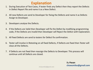 Defect life cycle and Defect Status Life Cycle | PPTX