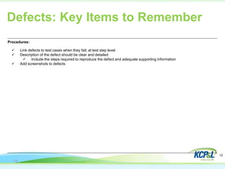 Defect Management Procedure Presentation | PPTX | Operating Systems | Computer Software and ...