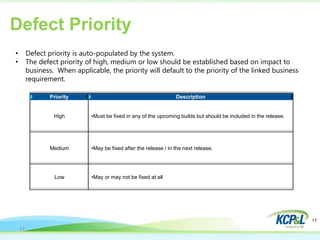Defect Management Procedure Presentation | PPTX | Operating Systems ...