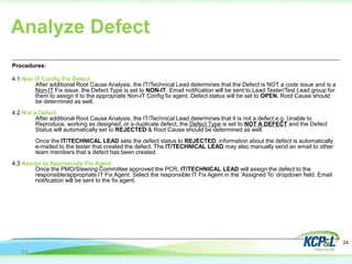 Defect Management Procedure Presentation | PPTX | Operating Systems ...