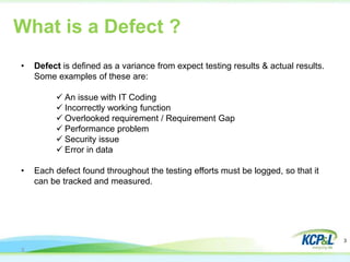 Defect Management Procedure Presentation | PPTX | Operating Systems ...