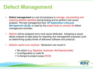 Defect Management Procedure Presentation | PPTX | Operating Systems ...