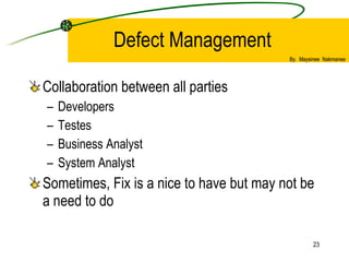 Defect MgmtBugDay Bangkok 2009: Defect Management | PPT