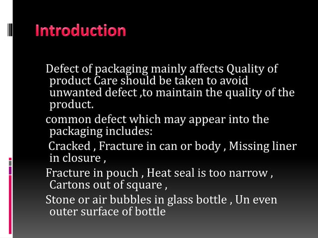 Defect of packaging | PPTX