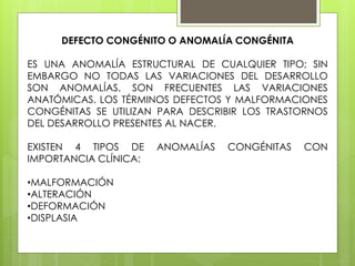 Defectos congénitos-Embriología humana ESM-IPN | PPTX