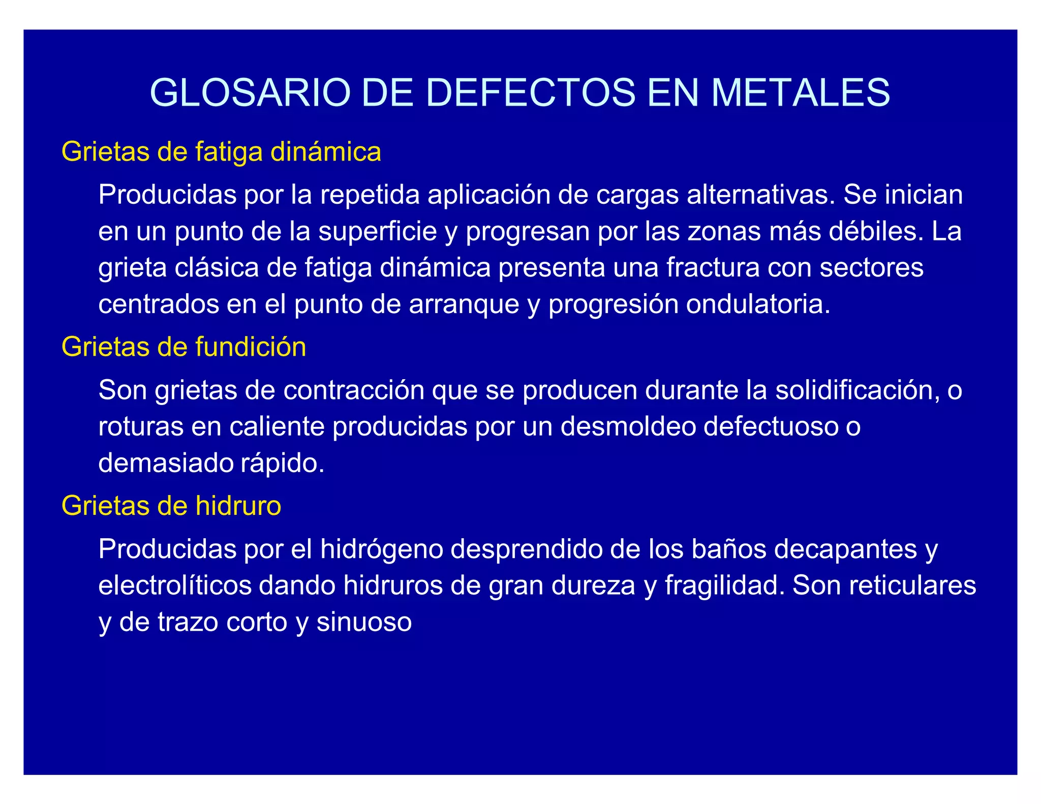 Defectos de los materiales metalicos y su origen. | PPT