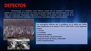 Defectos soldadura | PPTX
