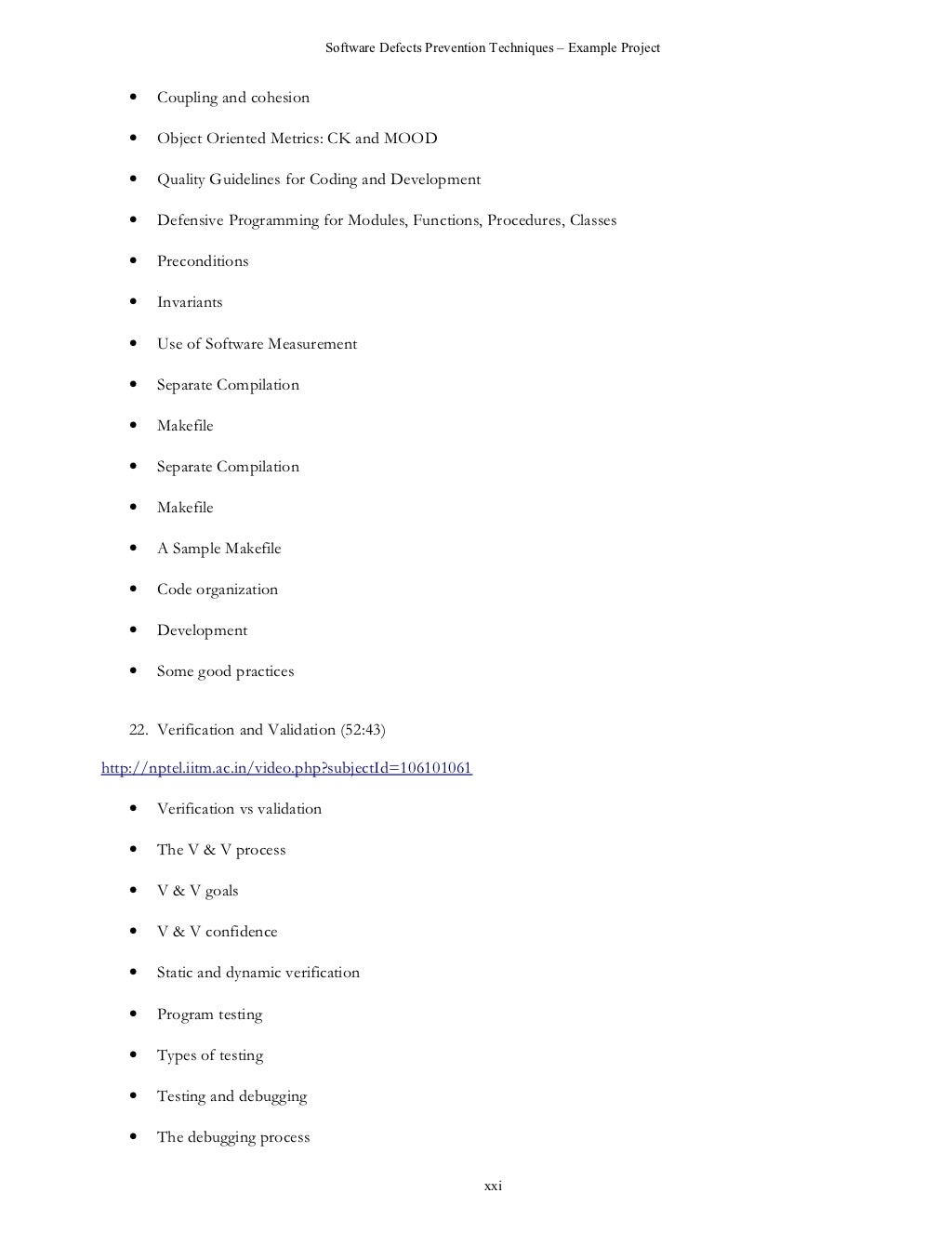 Defect prevention techniques