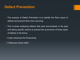 Defect prevention | PPTX