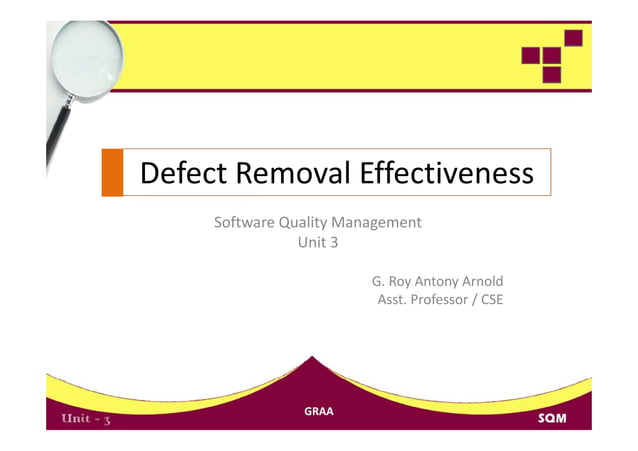 Defect removal effectiveness | PPT